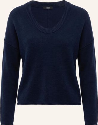 7 For All Mankind Knitted U Neck Sweater blau
