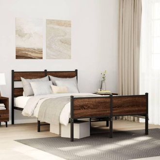 vidaXL Cadre de lit sans matelas ch&ecirc;ne marron 120x190 cm Vidaxl
