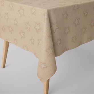 Sch&ouml;ner Leben Weihnachtstischdecke Leinenlook Sparkle Star Natur grau div. Gr&ouml;&szlig;en, Gr&ouml;&szlig;e:130x200cm