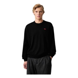 Maison Kitsun&eacute; Pull Comfort Red Profile Fox - Homme - Pulls - Noir - Taille: M