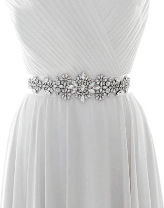 TOPQUEEN Hochzeit G&uuml;rtel Brautkleid Sch&auml;rpe Brautjungfernkleider Ballkleid Brautg&uuml;rtel Mit Glitzer Strass Strass (Nicht-gerade weiss)