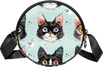 Generic Sac &agrave; bandouli&egrave;re rond pour femme, petit sac &agrave; bandouli&egrave;re avec fermeture &eacute;clair, bretelles r&eacute;glables, style d&eacute;contract&eacute;, pour femmes et filles