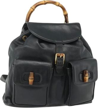 Gucci Sac &agrave; dos vintage en cuir Pre-owned - Femme - Pre-owned - Noir - Taille: ONE Size