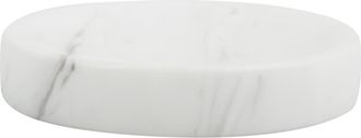 Spirella Seifenschale Steinoptik dekorative Badausstattung Seifenablage Sana aus Marmor Maße:12 x 12 x 2,3 cm-Weiß, White, One Size