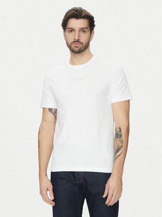 Calvin Klein T-Shirt Editorial Logo K10K114172 Weiß Regular Fit