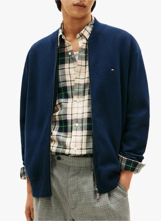 Tommy Hilfiger Gilet col montant zip&eacute; en coton m&eacute;lang&eacute;