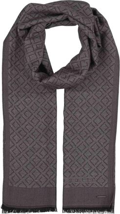 Bugatti Leichter Schal | Geometrisches Muster | 45 x 190 cm | Aus Baumwolle und Viskose Light Grey