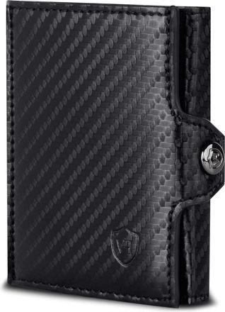 Von Heesen Slim Wallet mit XXL M&uuml;nzfach & RFID-Schutz - Mini Geldb&ouml;rse Herren & Damen - Kartenetui Kreditkartenetui - Portmonee Geldbeutel Portemonnaie klein Car