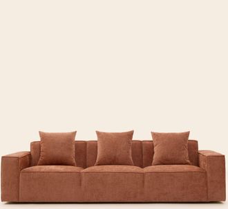 Madura Canap&eacute; 3 Places Dyonis Chenille Orange sunset - ORANGE