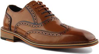 Justinreess England Corey Chaussures Richelieu &agrave; Lacets en Cuir avec Bout biseaut&eacute; pour Homme, Marron (EU 44)