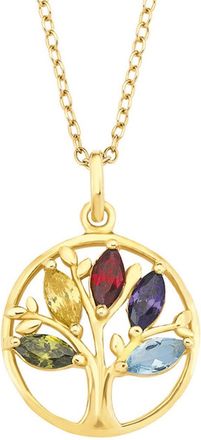 Amor Kette mit Anhänger 925 Sterling Silber Damen Halsschmuck, mit Zirkonia synth, 42+3 cm, Multicolor, Lebensbaum, Kommt in Schmuck Geschenk Box, 2022096