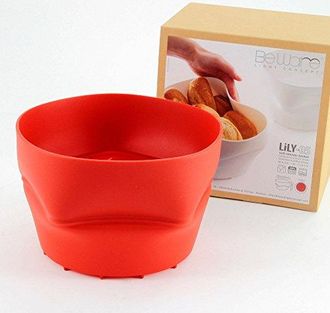 Silikomart Silikomart | Lily 05 Multifunktionskorb aus Silikon, Farbe Rot, Maße 200 x 200 mm h130 mm, Made in Italy