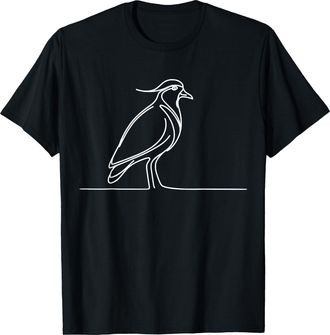 Jimbeels Line Art Vogel- und Ornithologist Maskierter Kiebitz T-Shirt