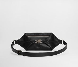 Dolce & Gabbana Lock Belt Bag In Tempesta Calfskin - Mann Rucks&auml;cke Und Bauchtaschen Schwarz Onesize