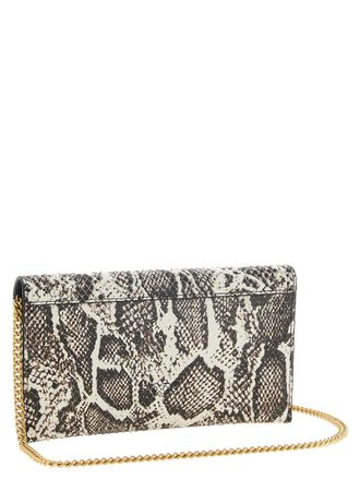 Pinko Love Birds Calfskin Leather Clutch - Black