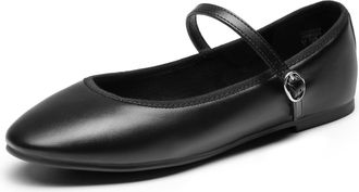 Dream Pairs Schuhe Damen Ballerinas Mary Jane Schuhe Trachtenschuhe runde Zehen Bequeme Elegante f&uuml;r den Alltag,Size 41.5,Schwarz-Pu,SDFA2441W