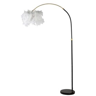 Paris Prix Lampadaire Imitation Plume Arc 180cm Blanc & Noir