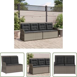 vidaXL Poly-Rattan - Gartenbank Grau Poly-Rattan