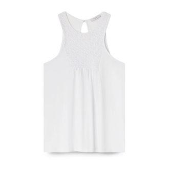 Motivi Top mit Spitzeneinsatz - - Tops - Damen - Wei&szlig; - S