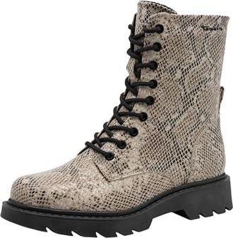 Tamaris Bottines plates en dentelle pour femme 1-25918-43 - Beige serpent - Taille 38 EU, Beige Snake, 38 EU