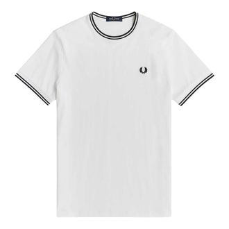 Fred Perry Basic Wei&szlig;es T-Shirt - - Tops - Herren - Wei&szlig; - 2XL