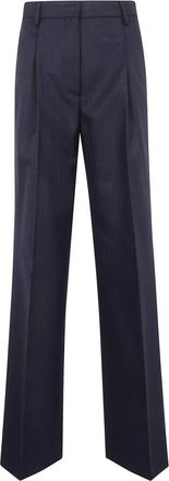 Dries Van Noten Femme, Pantalons, Bleu, Taille: 38 FR Pantalon Large Pliss&eacute;
