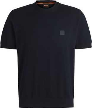 BOSS Hommes Kanache T-Shirt en Maille de Coton et Cachemire