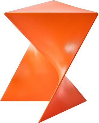 Beliani Beistelltisch Kunststoff dreieckig Pastell orange Pecos