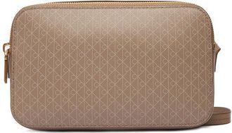 Calvin Klein Handtasche Emblem Aop Elongated Camera Bag LV04F3268G Beige