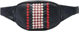 Bottega Veneta Sac banane en nappa tress&eacute; Pre-owned - Femme - Pre-owned - Noir - Taille: ONE Size