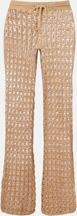 Anna Kosturova Pantalon large en crochet de coton