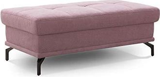 Cavadore Cavadore Sitzhocker Castiel / Moderner Polsterhocker mit Füßen in Satin-Optik / 138 x 48 x 71 / Webstoff, Flieder-Rosa