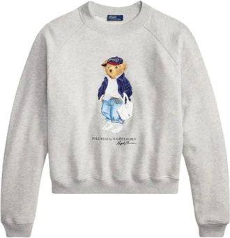 Polo Ralph Lauren Femme, Sweatshirts et sweats &agrave; capuche, Gris, Taille: 44 FR Polo Bear Lightweight Fleece Crewneck