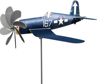 Generic Aircraft Windrad aus Metall - Gartenwindm&uuml;hle Skulptur mit Flugzeugdesign, drehender Windsensor f&uuml;r die Au&szlig;enwindanzeige | Winddekor aus Edelstahl f&uuml;r