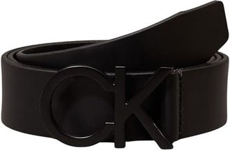 Calvin Klein Ceinture Homme Ck Buckle Belt 3,5 cm Cuir, Noir (Black), 115 cm