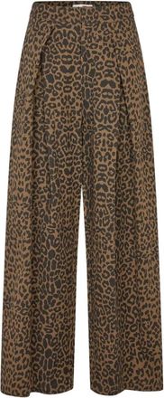 Lollys Laundry Leopardenmuster Baumwollhose - - Trousers - Damen - Braun - M