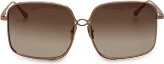 Linda Farrow Femme, Accessoires, Rose, Taille: 60 MM Lunettes de Soleil Rondes Or Rose