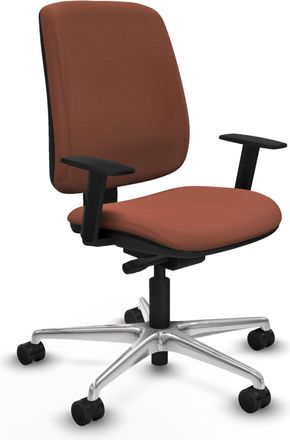 Piqueras y Crespo Gepolsterter B&uuml;rostuhl Alares mit 1D-Armlehnen, ausgestattet mit Syncro/Traslack und eingespritztem Schaum. Mit Rollen von 65 mm Nylon, Braun