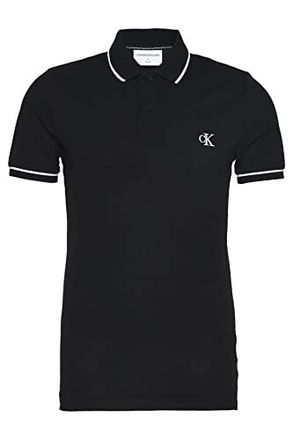 Calvin Klein Jeans Homme Tipping Slim J30j315603 Polos Manches Courtes, Noir (Ck Black), L EU