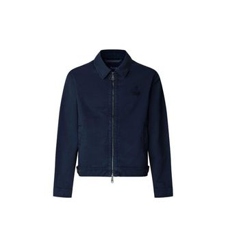 Fa&ccedil;onnable Blouson col classique en coton m&eacute;lang&eacute;