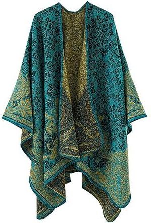 ORANDESIGNE Poncho Ch&acirc;le Femme &Eacute;charpe Cape &Eacute;paisse El&eacute;gant Chaud Automne et Hiver Grand Taille Foulard Chaud Ouverture Faux Cachemire Douce Ch&acirc;le Imprim&eacute; Ethniqu