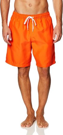 Amazon Essentials Herren 23cm Badehose mit Netzfutter, Taschen und Kordelzugverschluss, Orange, XXL