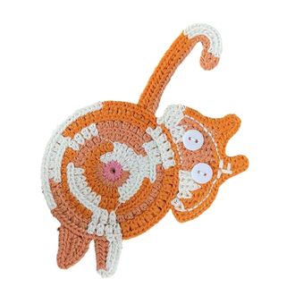 Generic Untersetzer, gehäkelt, Katzen-Untersetzer, lustig, gehäkelt, Untersetzer, für Kaffee und Tee für Katzenliebhaber, Kissen