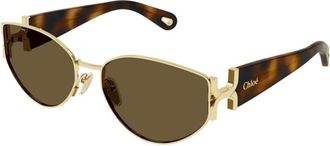 Chloé Femme, Accessoires, Jaune, Taille: 59 MM Ch0260S 002 Lunettes de soleil