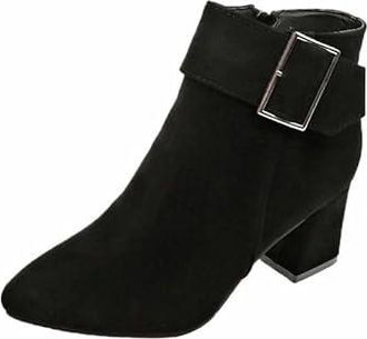 Generic Bottes Equitation Femme Bottine Femme Talon 5 Cm Bottines &agrave; Fermeture &eacute;clair lat&eacute;rale pour Femmes, Bottines Courtes, Chaussures Simples pour Dames, Bo