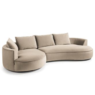 Studio Copenhagen home24 Bigsofa Gold Samt Shyla 322 x 82 x 154cm Ausrichtung links Modern