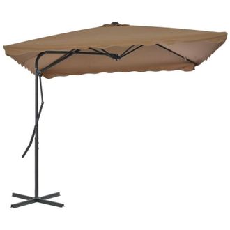 vidaXL Vidaxl - Parasol dext&eacute;rieur avec poteau en acier 250 x 250 cm Taupe