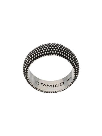 D&acute;Amico bague &agrave; design emboss&eacute; - Argent