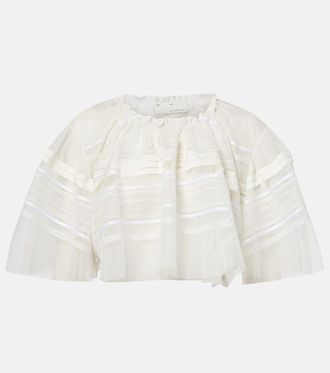 Xu Zhi Top raccourci dentelle et tulle