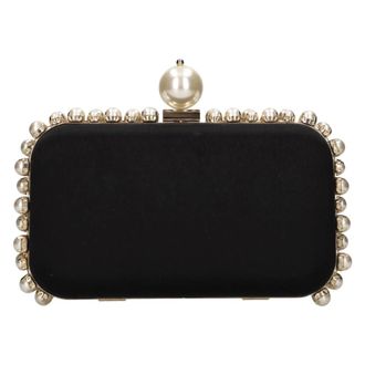 Rosantica Clio Pearl Satin Clutch - - Bags - Damen - Schwarzk - ONE SIZE